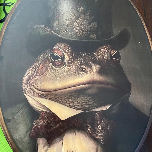 Mr Frog Victorian Portrait Wearing Top Hat - Vintage Style Animal Wall ...