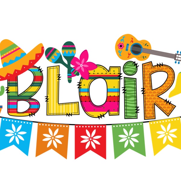 Fiesta Doodle Alphabet Bundle, Fiesta PNG Letters, Numbers ...