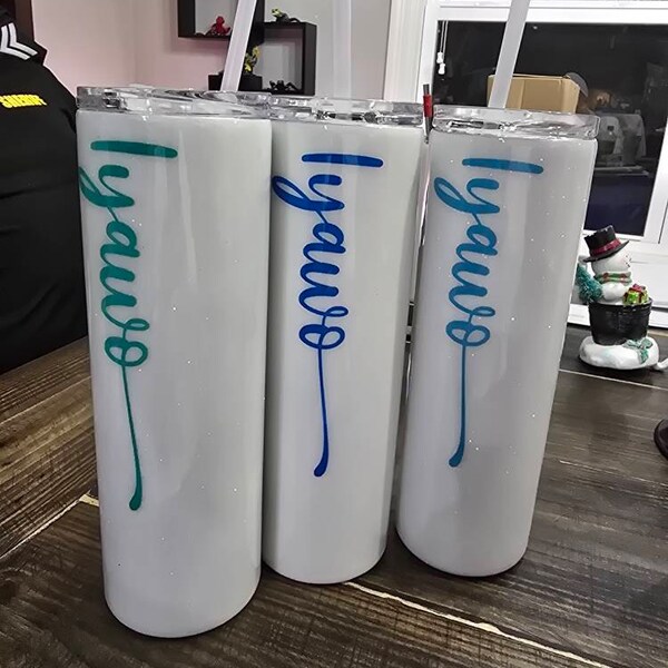 Personalized 30 Oz Skinny Glitter Tumbler / Custom - Etsy