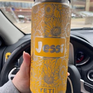 Yeti 30oz Alpine Yellow Sunflower Laser Engraved 360 Degree - Etsy