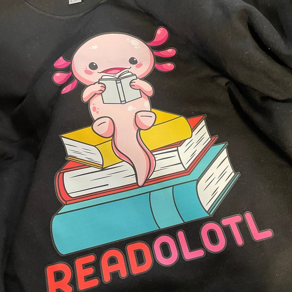Readolotl Shirt,cute Axolotl Reader Tee,mexican Salamander,kawaii Funny ...