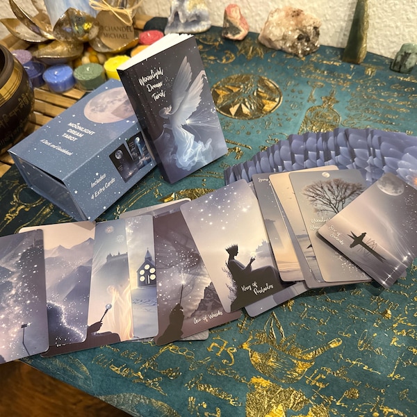 Moonlight Dream Tarot | 78 Tarot Cards Deck, 4 Extra Cards, 196-page ...