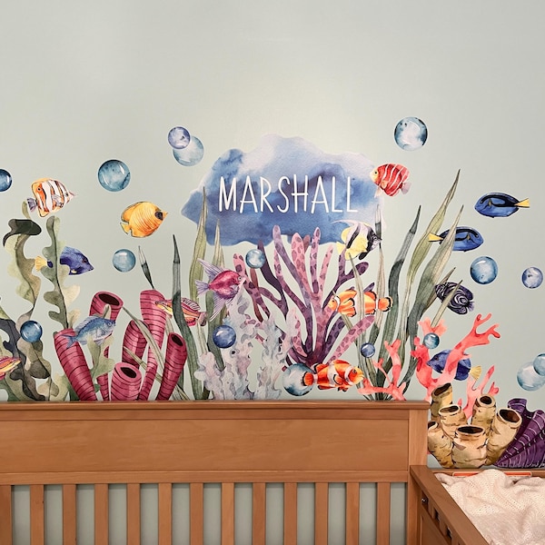 Watercolor Aqua Blue Bubbles Wall Decal Set • Underwater Bubble Wall ...