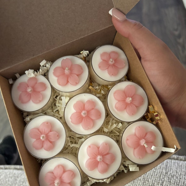 Cute Daisy Flower Tealights, Set of 4/ Set of 9, Handmade, Tealight ...