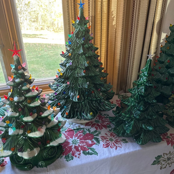 Ceramic Christmas Tree Star Topper Light Lights - Etsy