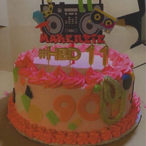 Personalized 90s Boom Box Cake Topper. 80s Birthday Theme. - Etsy