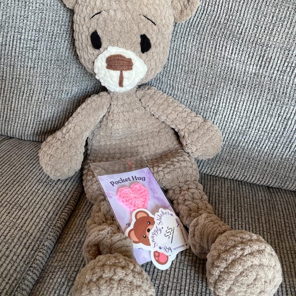 Large Snuggly Bear, Blanket Bear, Lovey Bear. Light Brown Bear ...