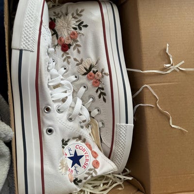 Embroidered Converse/sunflower Converse/wedding Sunflowers Converse ...