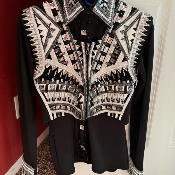 Western Women Show Bolero Black Base Show Bolero With Black Clear ...