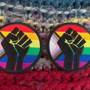 Pride Flag Rainbow LGBTQIA Embroidered Iron on Heart Patch or - Etsy