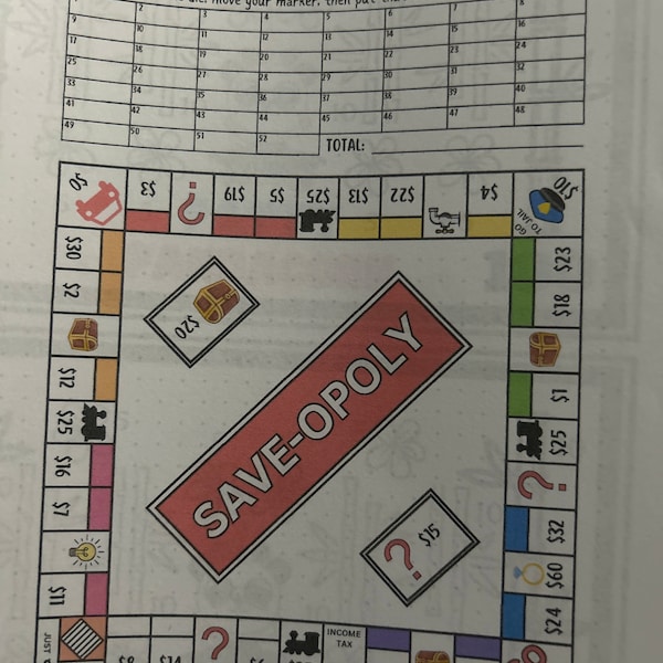 Saveopoly Savings Challenge - PRINTABLE Journal Page - Printable ...