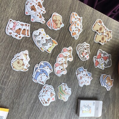 Cat and Dog, 45 Pcs, Sticker Pack, Cute Cat Sticker Set, Funny Stickers ...