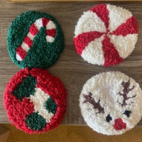 Tufting Coaster Kit 4pcs/coaster Punch Needle Kit/punch - Etsy Canada