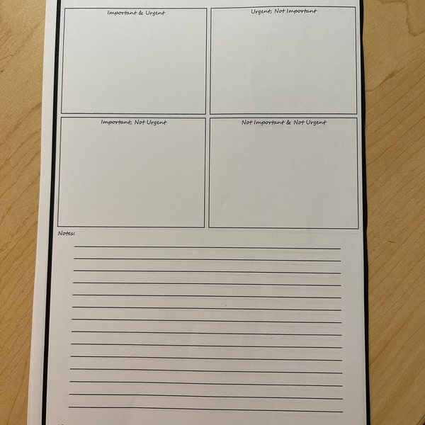 Eisenhower Matrix Journal Page Includes Updated Rocketbook Footer - Etsy