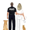 Personalised Nurse and Police Print,personalised Couples Portrait ...