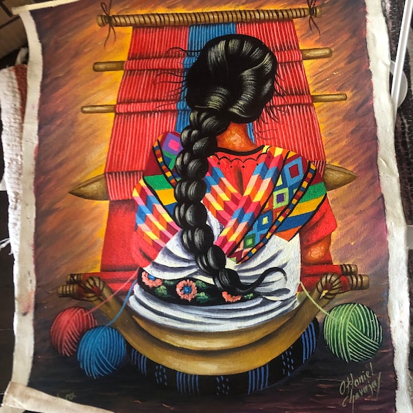 Original Oil Painting of Indigenous Woman/guatemala Art/mayan Painting ...
