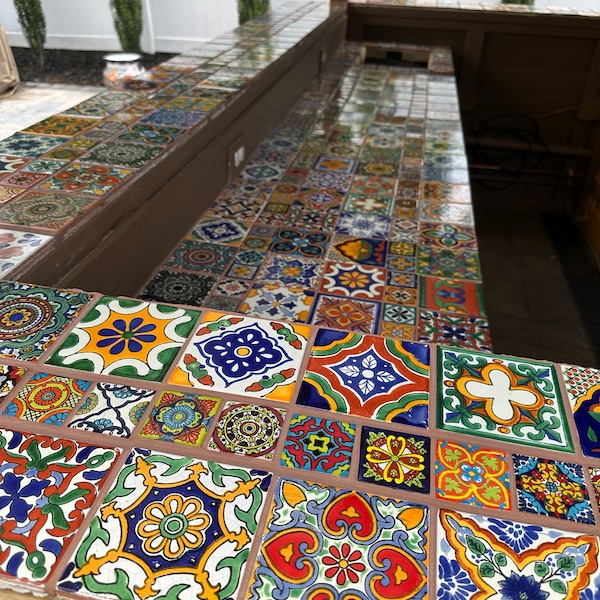 100 Assorted 2x2 Inch. Mexican Ceramic Handmade Tiles #002 - Etsy