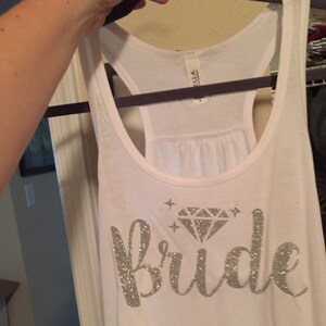 Bride Tank Top Bella Flowy Tank Top With Sparkle and Bling Bride Tank ...