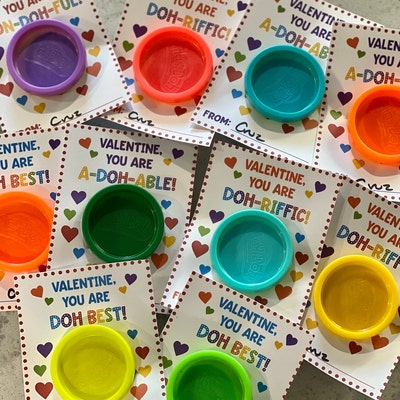 Playdoh Valentines, Printable Valentine Cards, Non-candy Valentine ...
