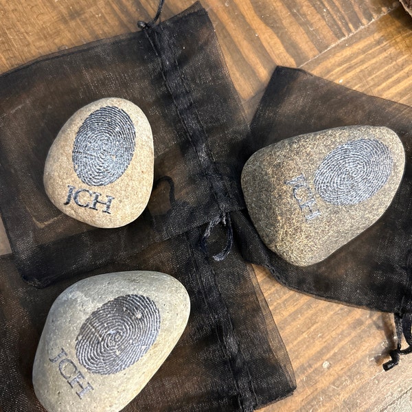 Custom Made Fingerprint Worry Stone, Free Engraved Personalization ...