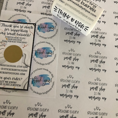 100/150/200 Thank You for Supporting a Small Business Stickers ...