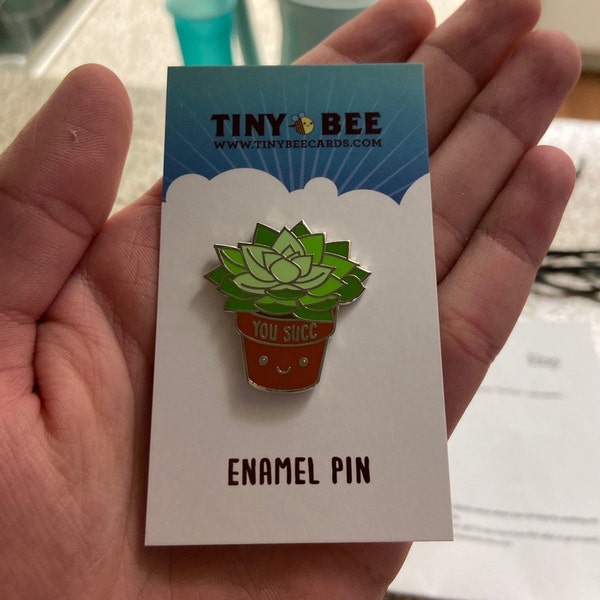Succulent Enamel Pin Rude Pun "you Succ" - Rude Enamel Pin, Funny ...