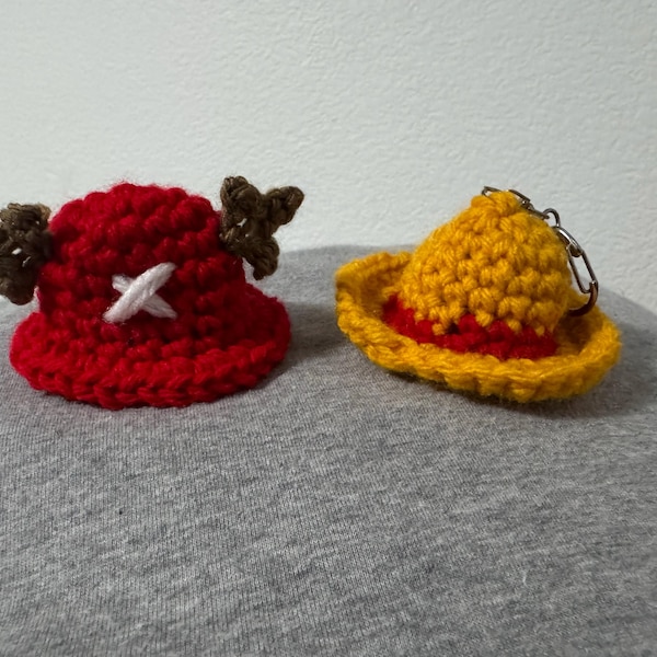 Pattern Luffy and Chopper HAT (one Piece) Crochet Keychain - Etsy
