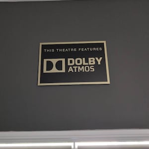 Dolby Atmos Home Theatre Signs Signage Cinema Decor Laser Router Gold ...