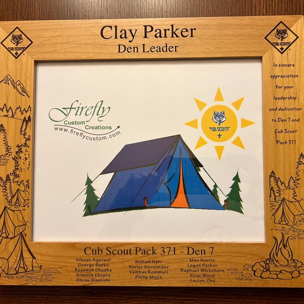 Scout Leader Plaque Frame outdoors Theme Frame Cub Scouts With Den ...
