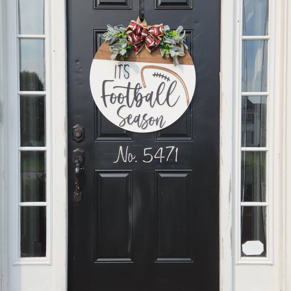 Football Door Hanger | Wooden Football Season Door Decor for Football ...