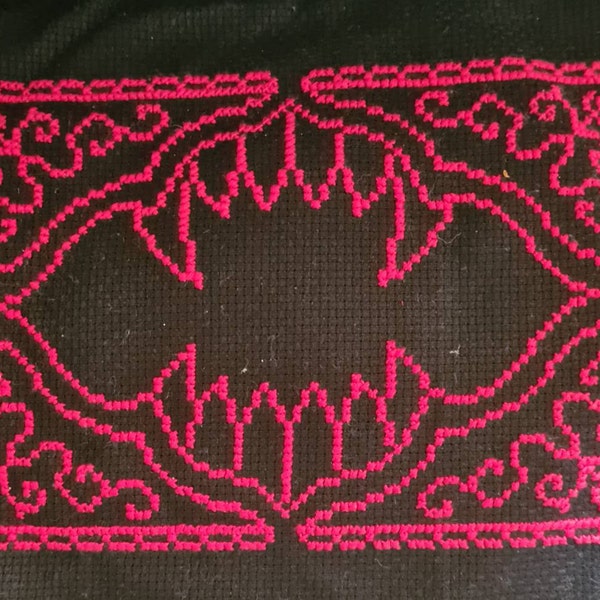 Fangs in Filigree Gothic Cross Stitch Pattern Halloween Cross Stitch ...