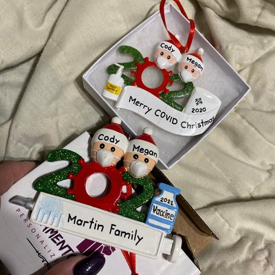 Personalized Covid Ornament 2020 With Mask Christmas Decor, Sanitizer ...