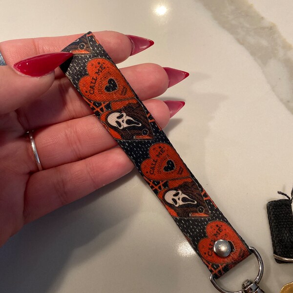 Horror Movie Inspired Keychain Lanyard, Wristlet Key Fob Keychain ...