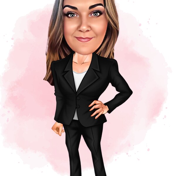 Custom Female Boss Cartoon Portrait, Boss Portrait, Gifts for Boss ...