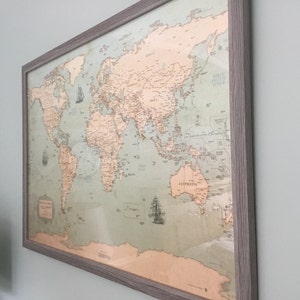 World Map Rustic Style Uncustomized Old Style Wall Map Map Decor - Etsy