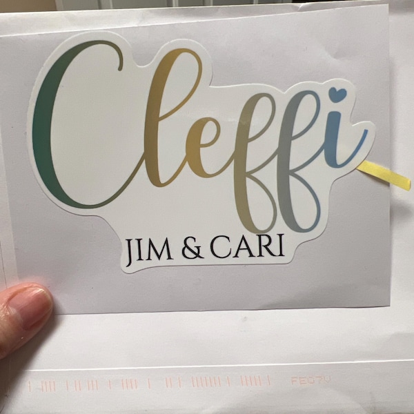 Personalized Name Sticker, Custom Vinyl Sticker, Gradient Color Name ...