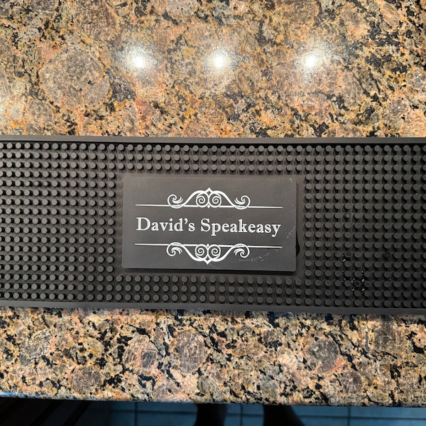 Fathers Day Gift Personalized Bar Mat Home Bar Idea Accessories ...