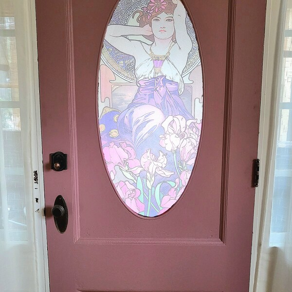 Custom Size Stained Glass Window Film Stickers Static Cling for Kitchen ...