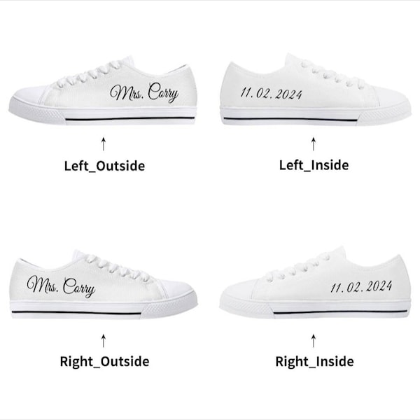 Personalized Bridal Shoes - Custom Sneakers for Wedding With Name ...