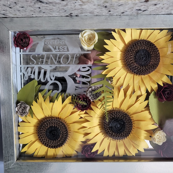 3D Paper Sunflower SVG Template: 8-inch DIY Floral Project (digital ...