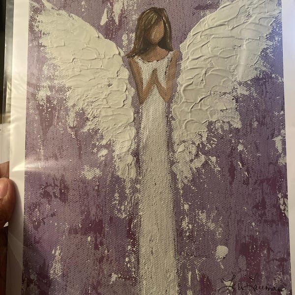 Colorful Angel Greeting Card Made From Original Angel Painting, Blank ...