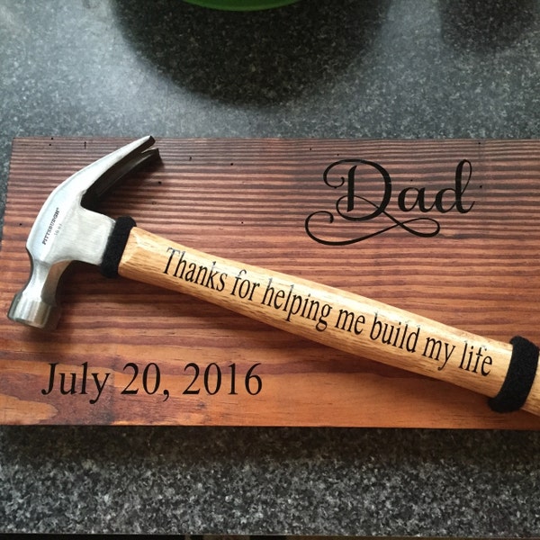 Dad Thanks for Helping Me Build My Life Wall Decor Sign and Hammer ...