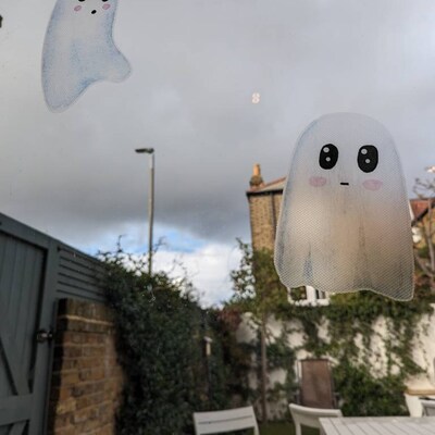 Cute White Ghosts Window Sticker Pack, Ghost Window Stickers, Halloween ...