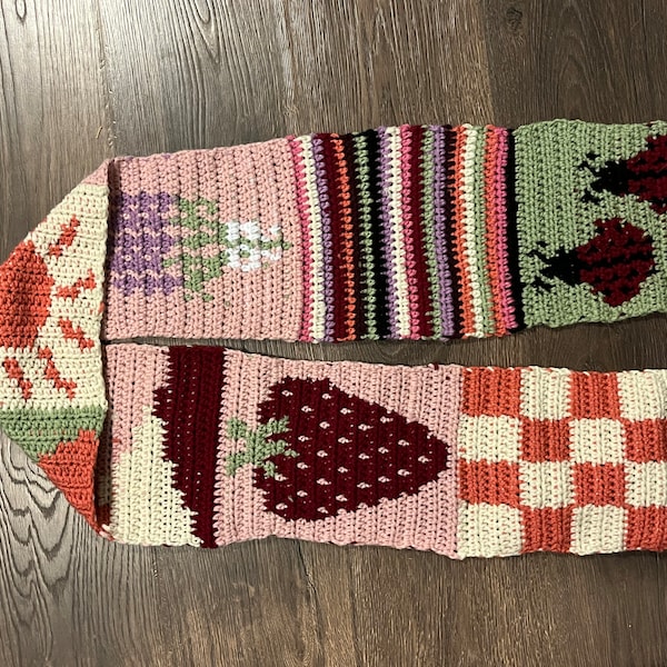 CROCHET PATTERN: Cottagecore Scarf Crochet Pattern - 14 Patchwork ...