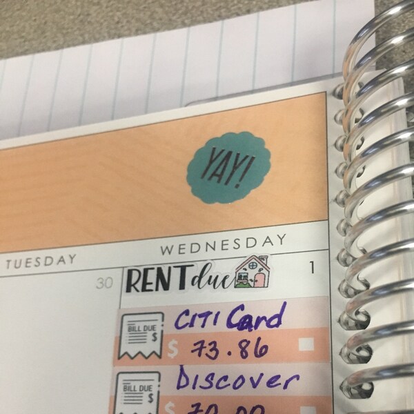 Rent Due Stickers - Decorative Planner Stickers - Etsy