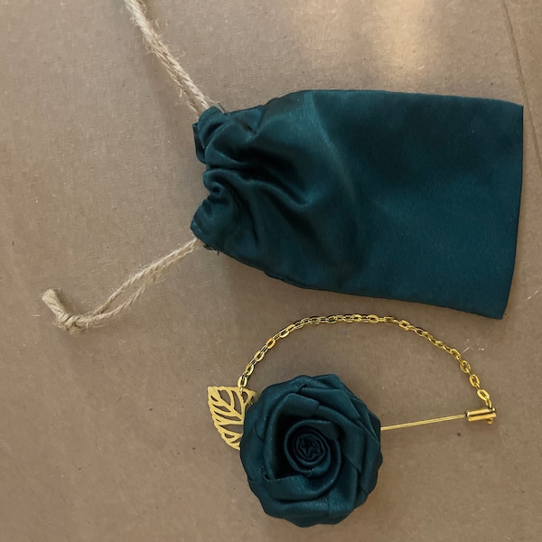 Sage Green Lapel Pin Chain , Suit Lapel Chain , Rose Wedding Lapel Pins Men for Groom Groomsmen ...