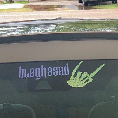 Skull Hand Rock on Sign Skeleton Hand Rock on Skull Hand Vinyl Decal ...