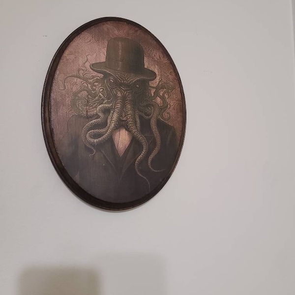 Cthulhu Victorian Portrait With Hat - Vintage Style Animal Wall Art ...