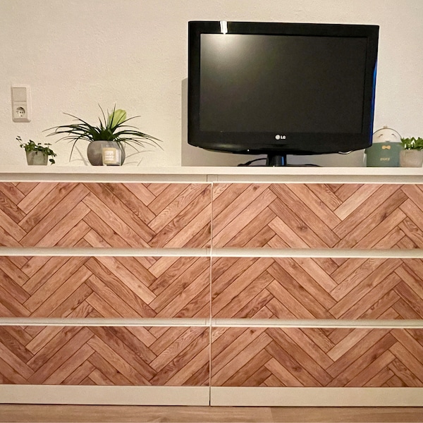 Ikea Malm Decal Wooden Parquet \ Dresser Sticker \ Removable Decal ...