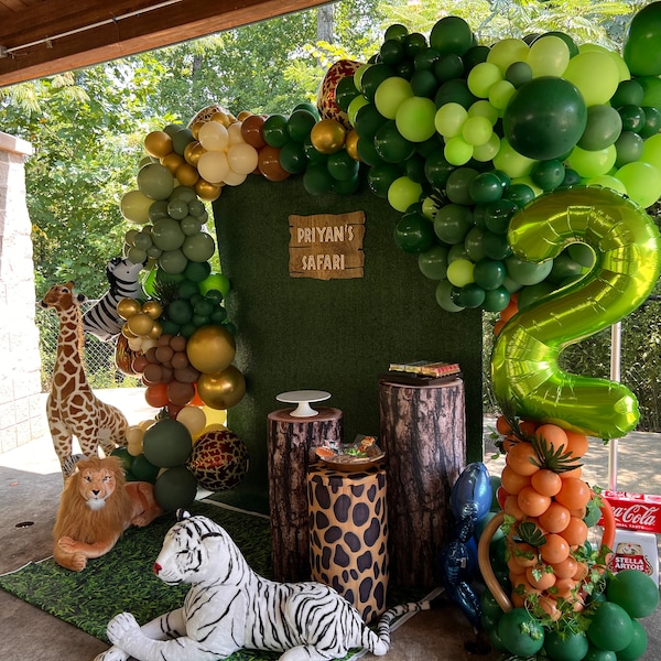 Safari Theme Wild One Sign First Birthday Party Jungle Animals Theme ...